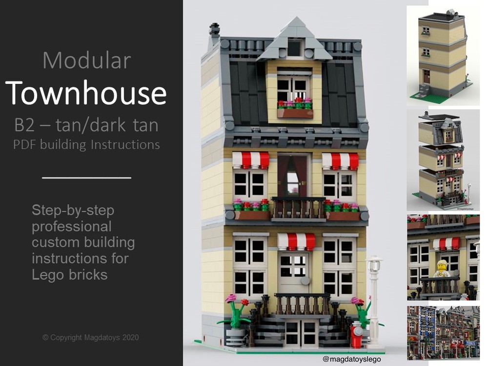 Lego Moc Modular Townhouse B2 By Magdatoys Rebrickable Build With Lego