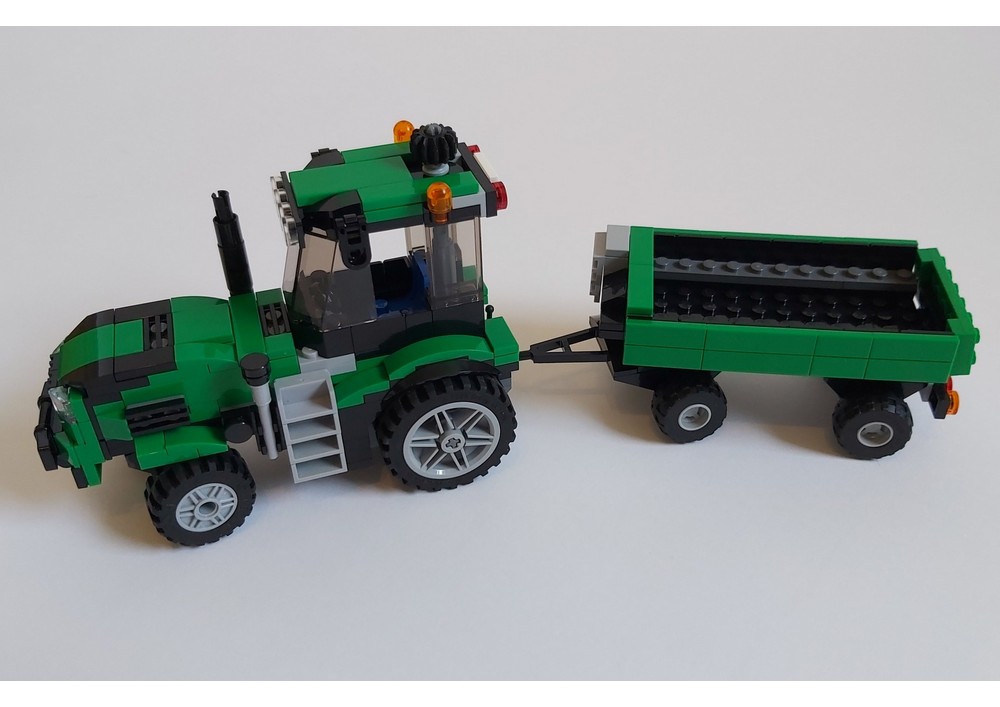 LEGO MOC Green Tractor with Trailer by l1anchu | Rebrickable - Build ...
