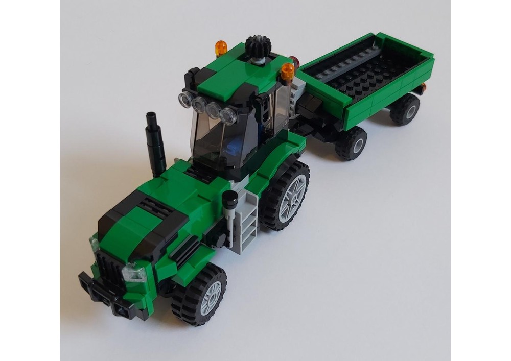 LEGO MOC Green Tractor with Trailer by l1anchu | Rebrickable - Build ...