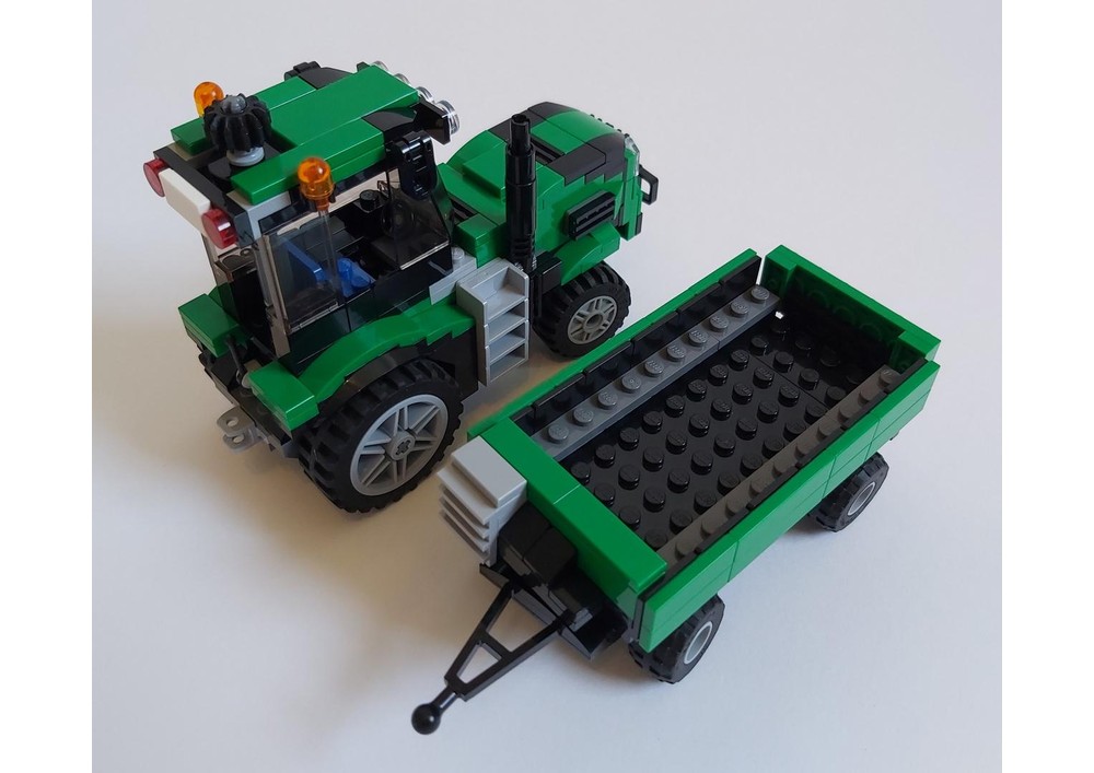 LEGO MOC Green Tractor with Trailer by l1anchu | Rebrickable - Build ...