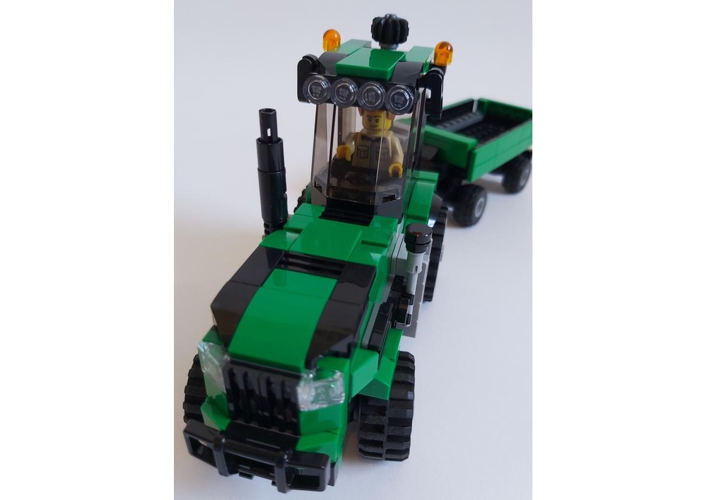 LEGO MOC Green Tractor with Trailer by l1anchu | Rebrickable - Build ...