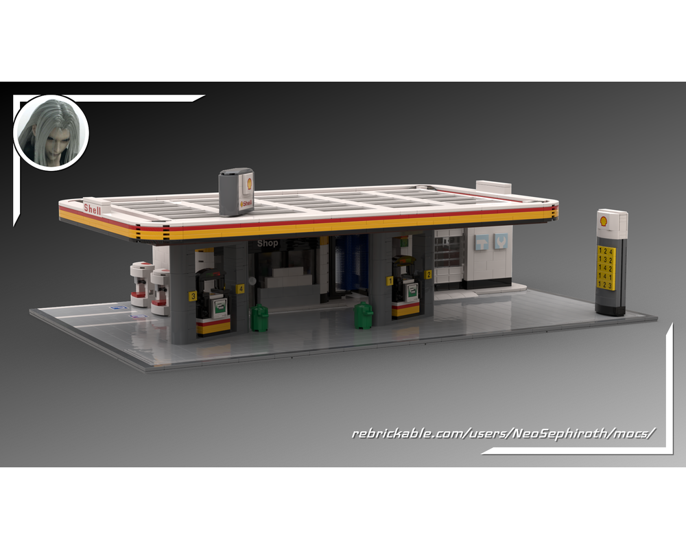 LEGO MOC Shell gas station by NeoSephiroth | Rebrickable - Build with LEGO