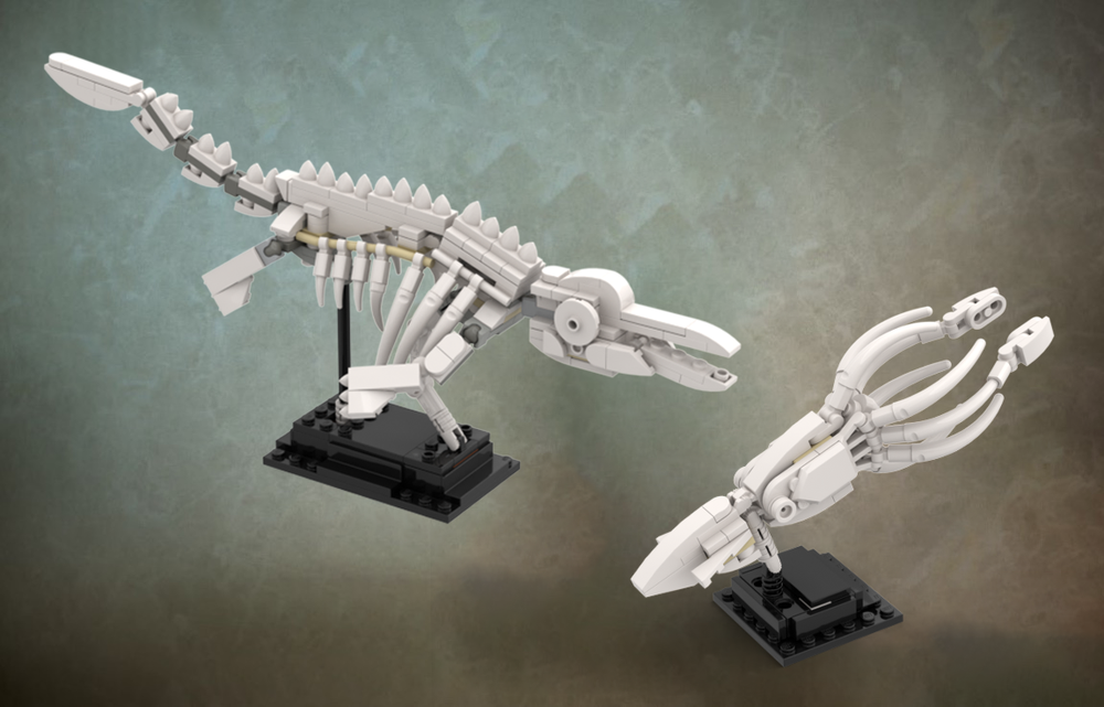 LEGO MOC Ichthyosaur and Tusoteuthis skeleton - Dinosaur Fossils by ...