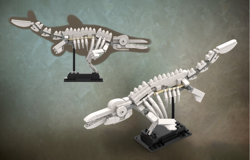 LEGO MOC Ichthyosaur and Tusoteuthis skeleton - Dinosaur Fossils by ...