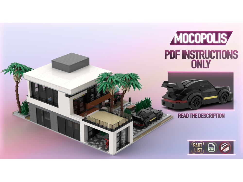 LEGO MOC LEGO MOC Modern Custom House #1 (High Tech) | PDF instructions ...