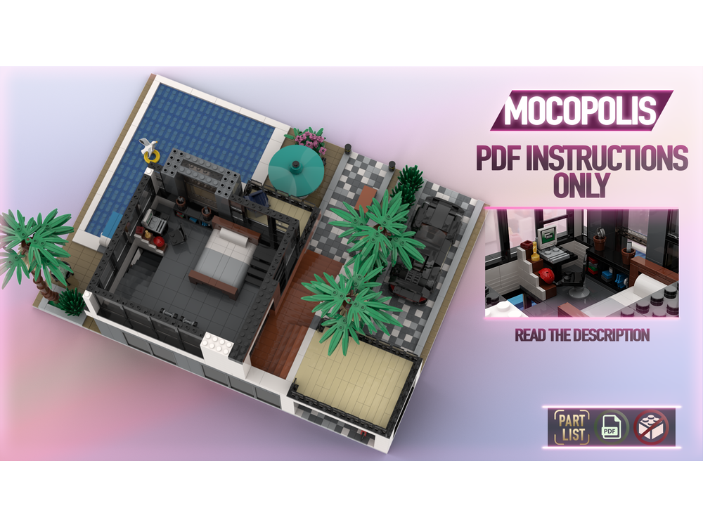 LEGO MOC LEGO MOC Modern Custom House #1 (High Tech) | PDF instructions ...
