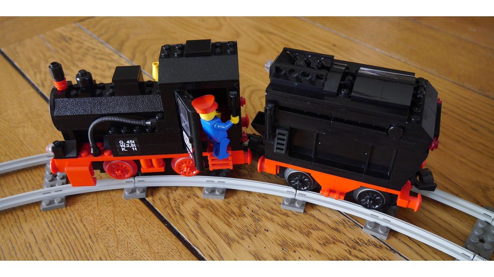 LEGO MOC-51841 7722 NG - Powered Up tender & freewheel locomotive mod ...