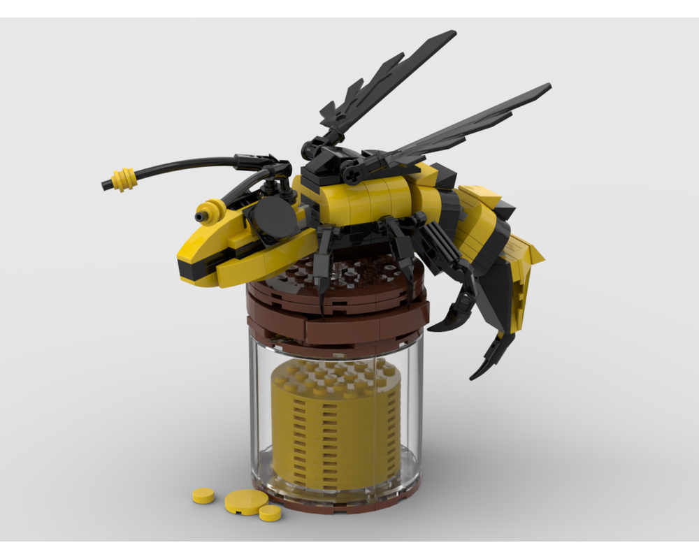 LEGO MOC Bee on a jar of honey by gabizon | Rebrickable - Build with LEGO