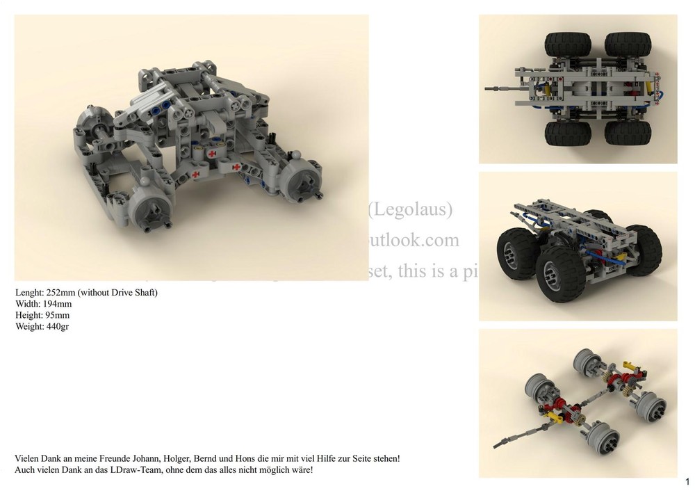 LEGO MOC Powered Double Axis for Trucks by legolaus | Rebrickable ...