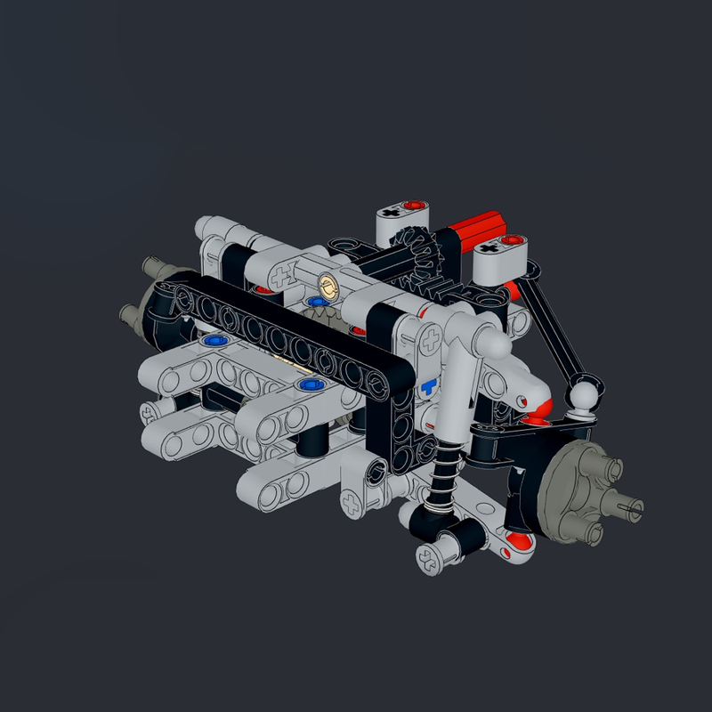 LEGO MOC front axle for "drift" V2 by fuwlz | Rebrickable - Build with LEGO