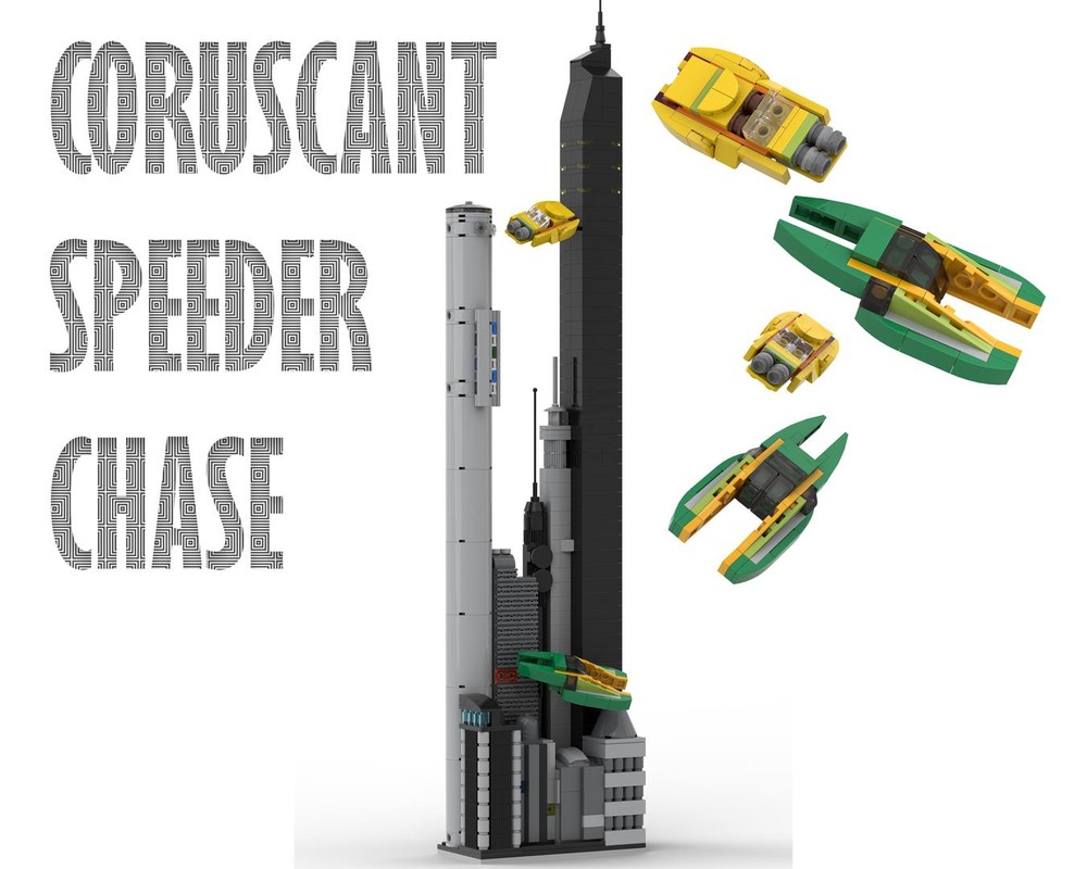 Lego Moc Micro Coruscant Speeder Chase By Evilkirk Rebrickable