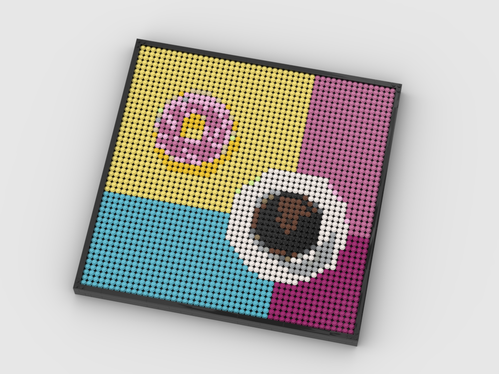 Lego Moc Coffee And Donut Photo Art By Gabizon Rebrickable Build