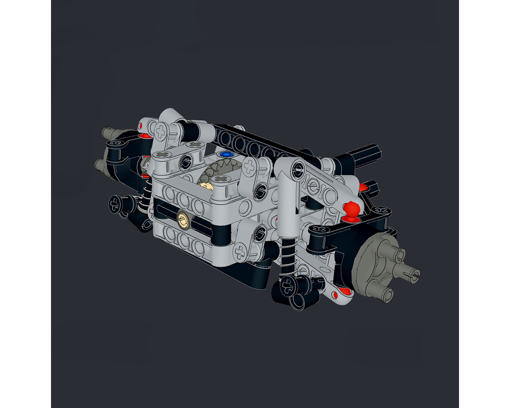 Lego Moc Front Axle With Caster By Fuwlz Rebrickable Build With Lego