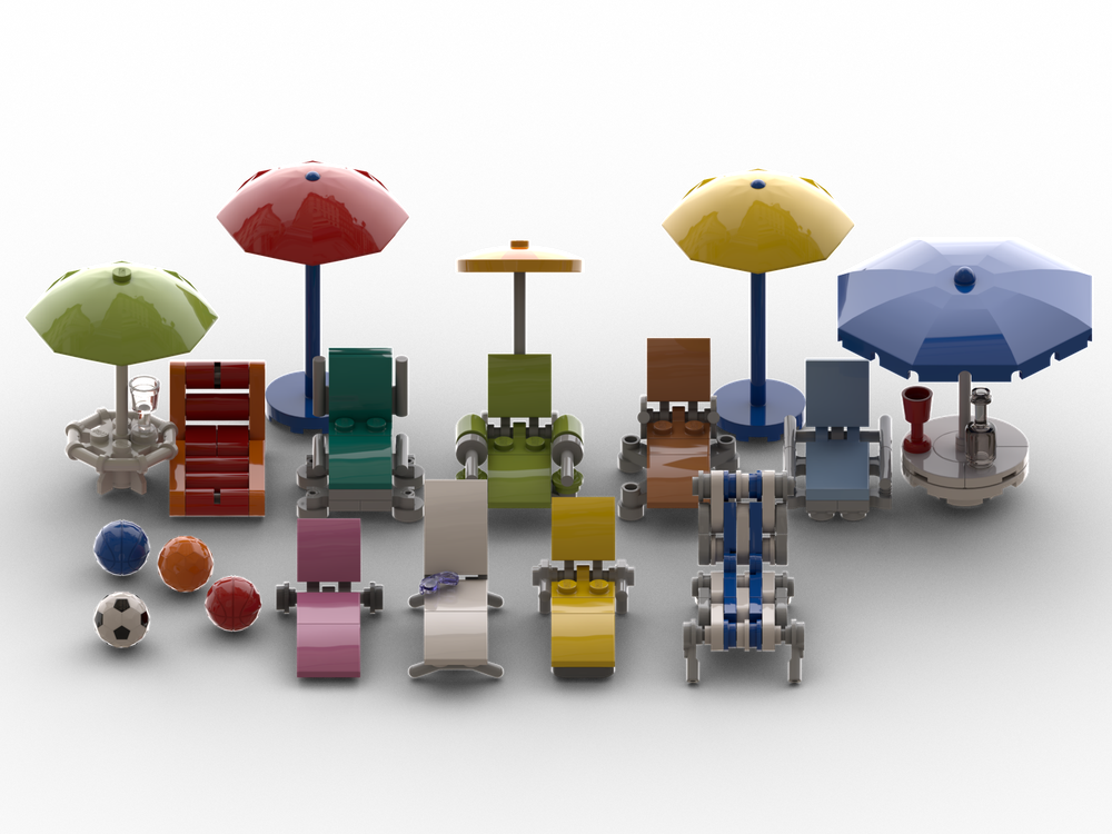 LEGO MOC Pool & Beach Chairs by Thomus_Bean | Rebrickable - Build with LEGO