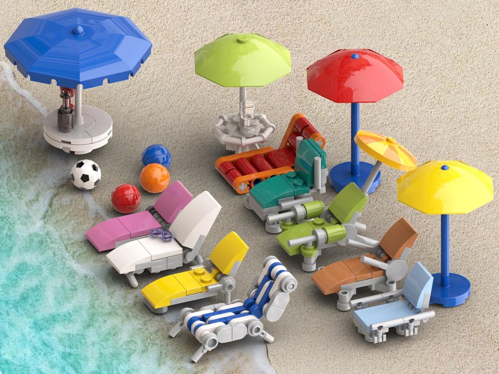 LEGO MOC Pool & Beach Chairs by Thomus_Bean | Rebrickable - Build with LEGO