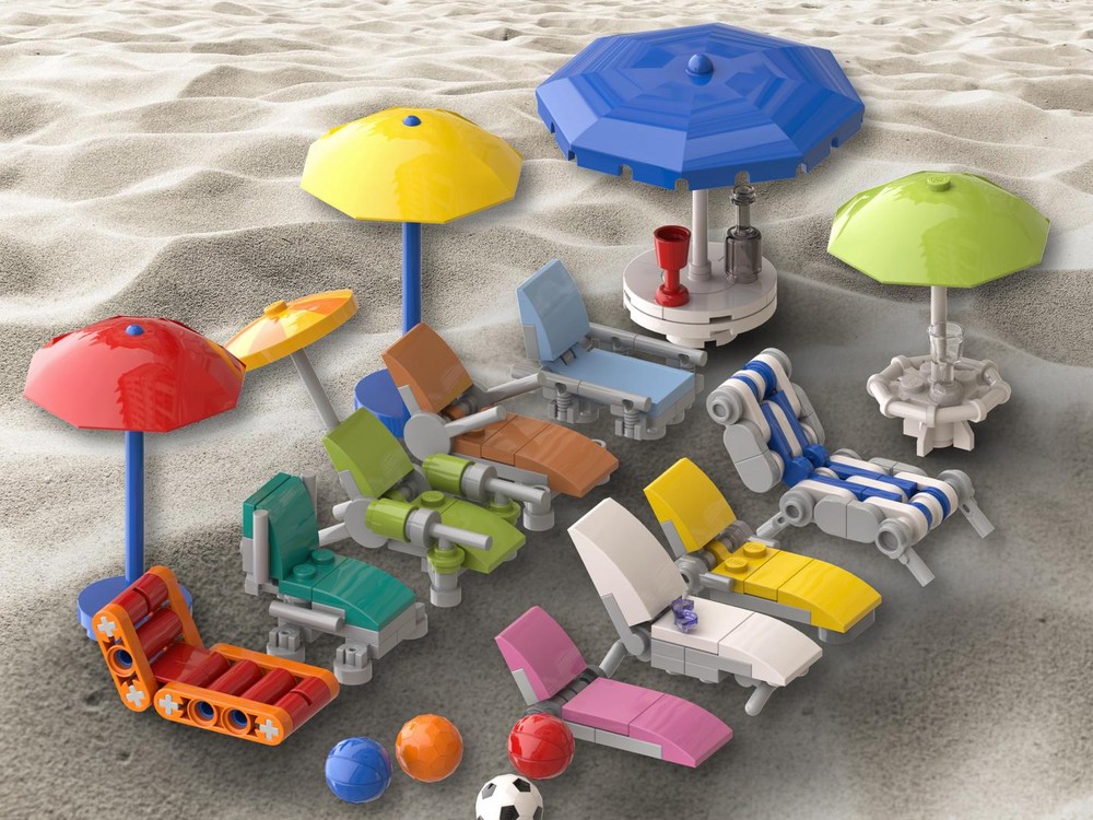 LEGO MOC Pool & Beach Chairs by Thomus_Bean | Rebrickable - Build with LEGO