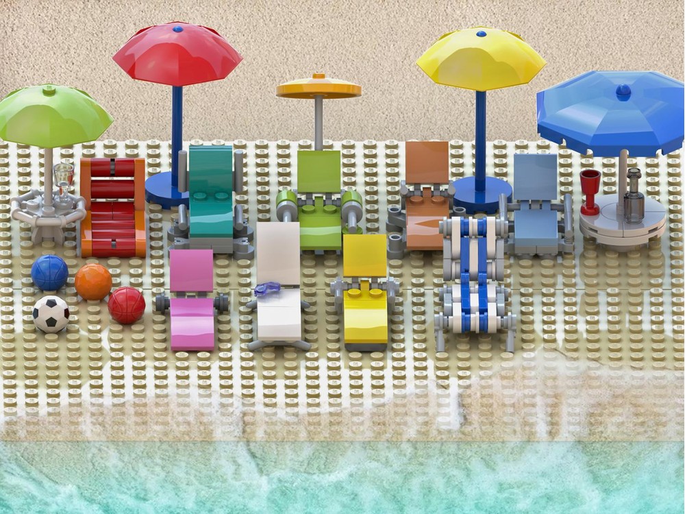 LEGO MOC Pool & Beach Chairs by Thomus_Bean | Rebrickable - Build with LEGO