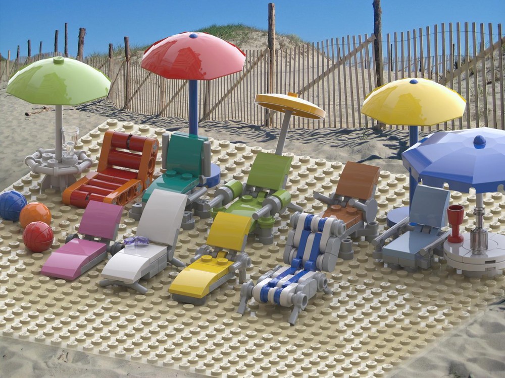 LEGO MOC Pool & Beach Chairs by Thomus_Bean | Rebrickable - Build with LEGO