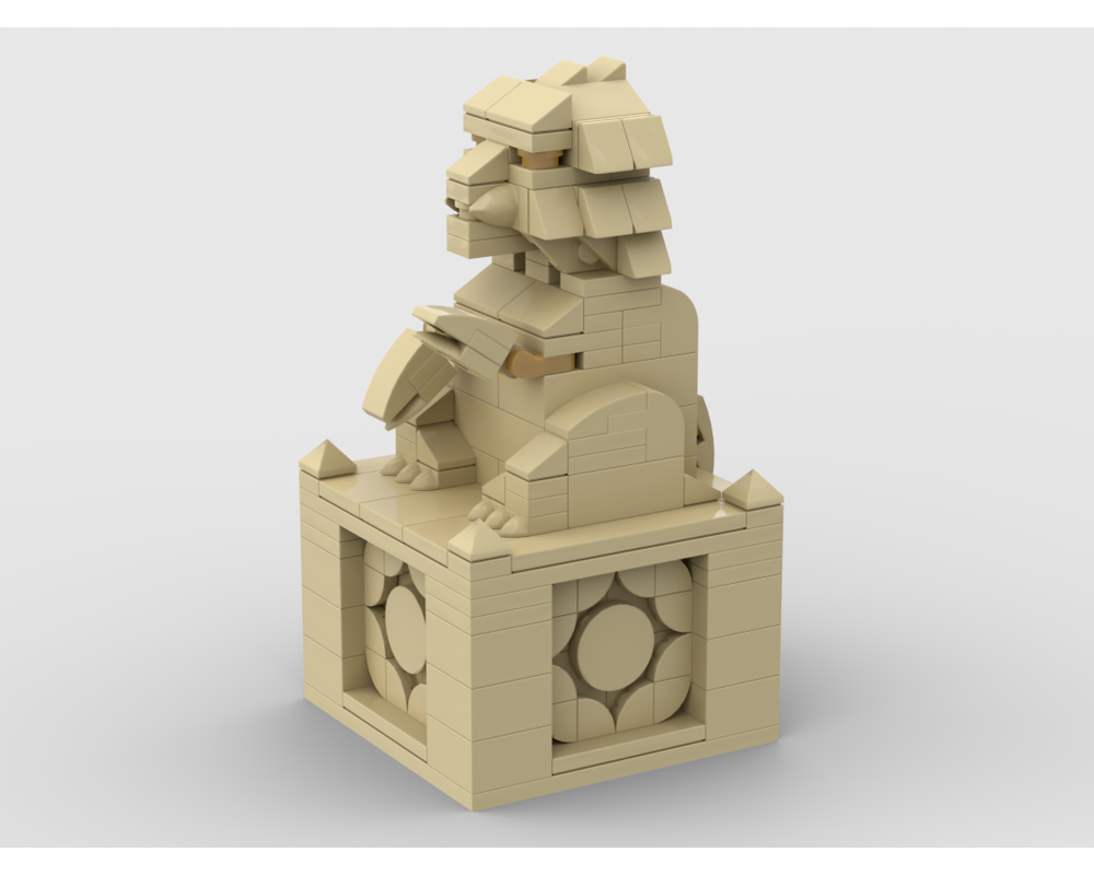 Lego Moc Lion Statue By Gabizon Rebrickable Build With Lego