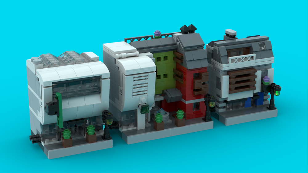 LEGO MOC Micro modular city by Mobilox Studios | Rebrickable - Build ...