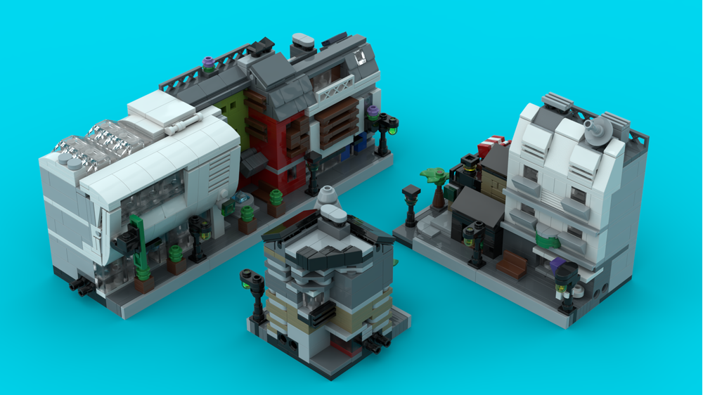 LEGO MOC Micro modular city by Mobilox Studios | Rebrickable - Build ...