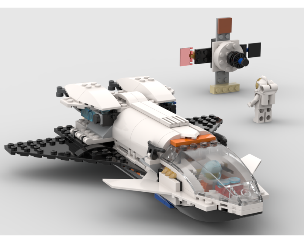 LEGO MOC 60226 Shuttle with detachable front rocket & satellite by Jef ...