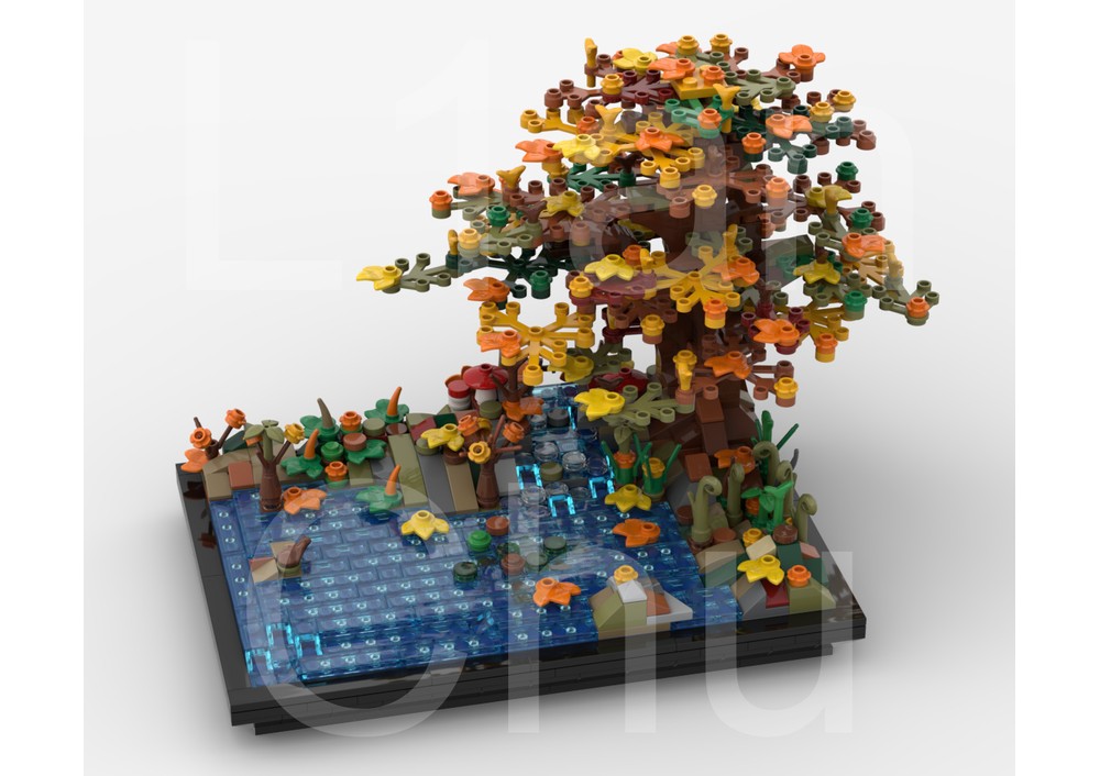 LEGO MOC Tree on a Lake Autumn by l1anchu | Rebrickable - Build with LEGO