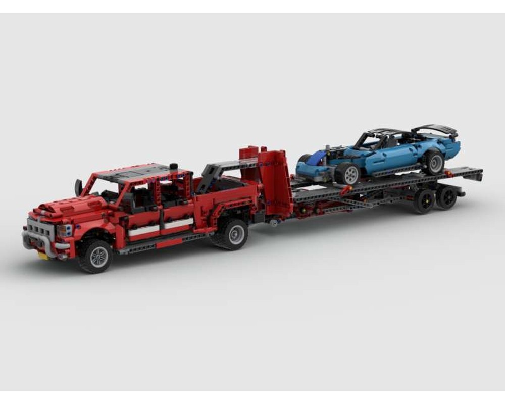 LEGO MOC Dodge RAM Dually Pickup Truck (DRW) with trailer and Bowman ...