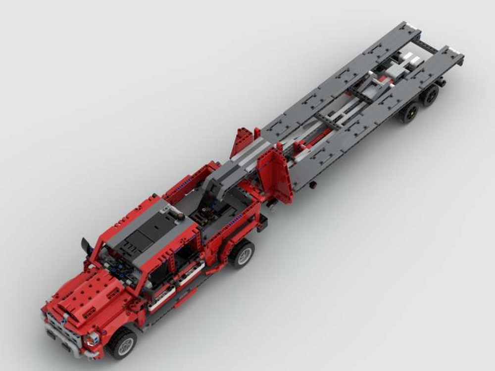 LEGO MOC Dodge RAM Dually Pickup Truck (DRW) with trailer and Bowman ...