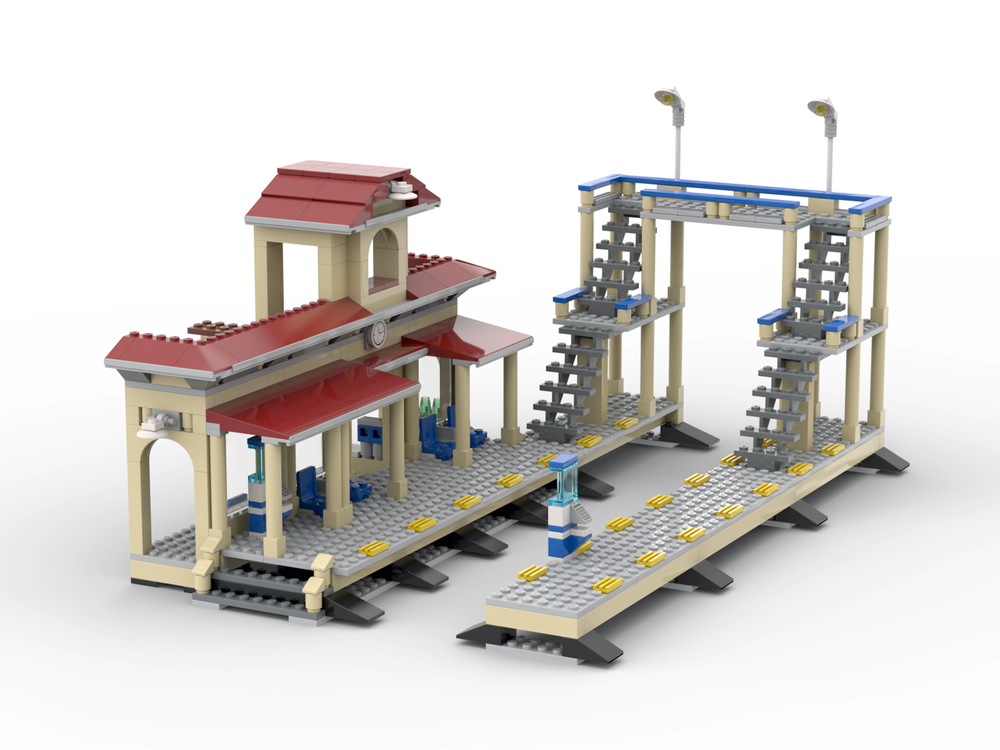 LEGO MOC Beautiful Train Station in Tan and Dark Red by MarkusL81 ...