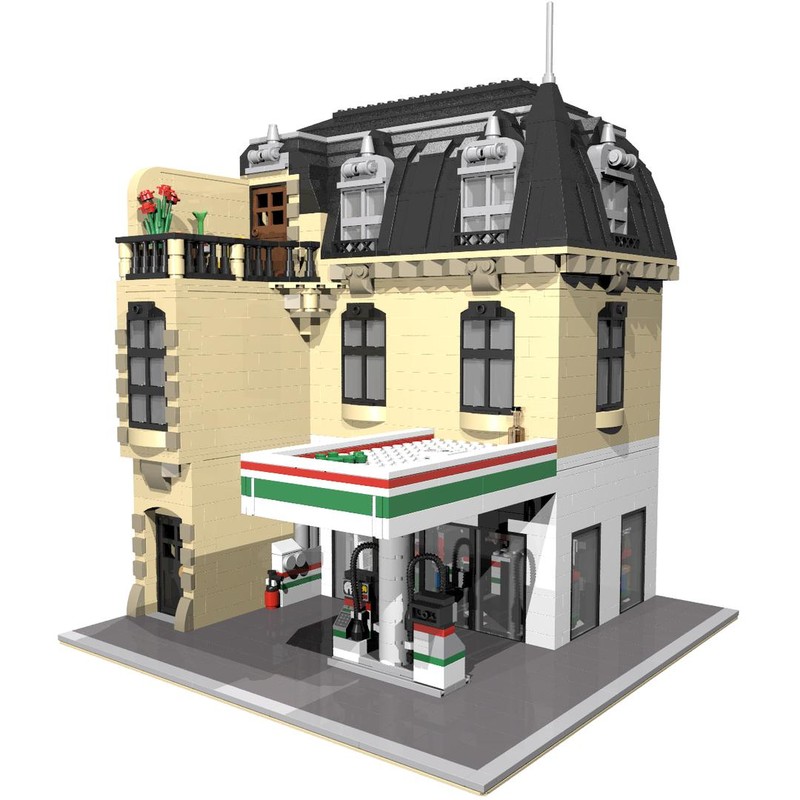 LEGO MOC Corner Service Station by Berth | Rebrickable - Build with LEGO