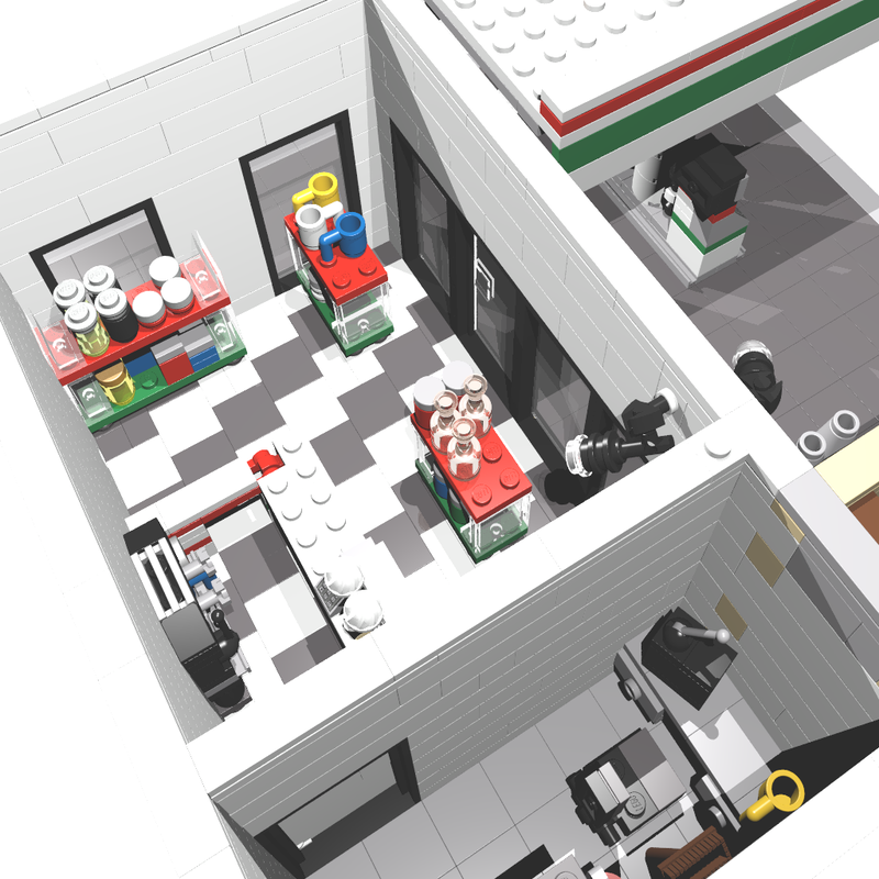 LEGO MOC Corner Service Station by Berth | Rebrickable - Build with LEGO
