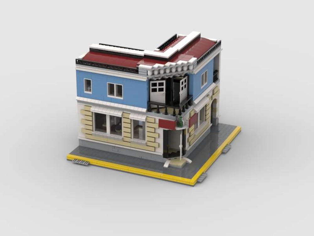Lego Moc Modular Corner Pub By Priita Rebrickable Build With Lego