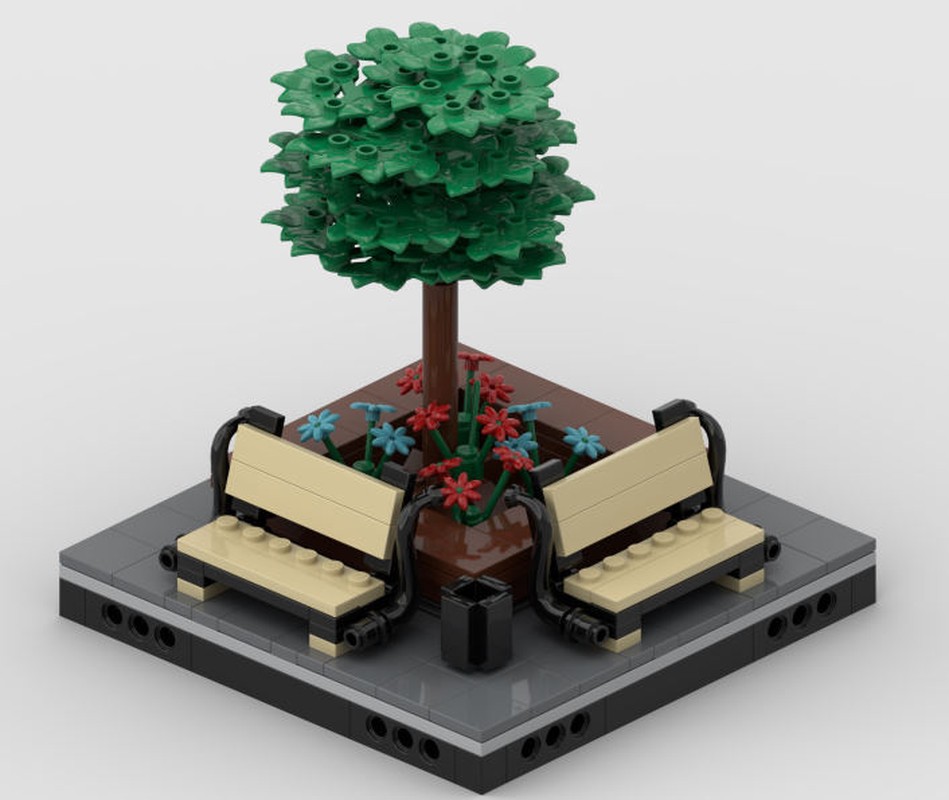LEGO MOC-59248 Park bench with tree by fuchs | Rebrickable - Build with ...