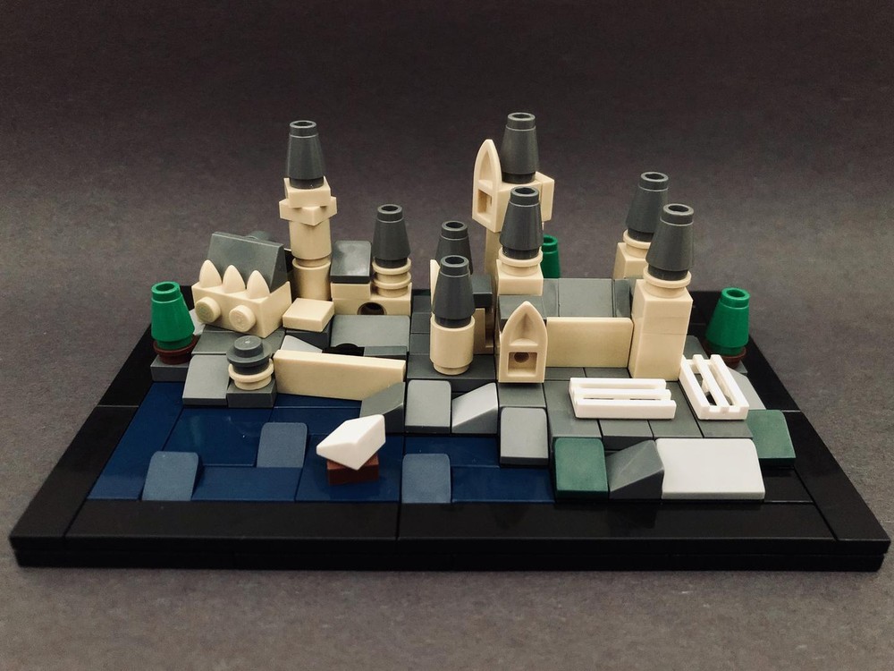 Lego Moc Microscale Wizarding School By Pondering Peregrine