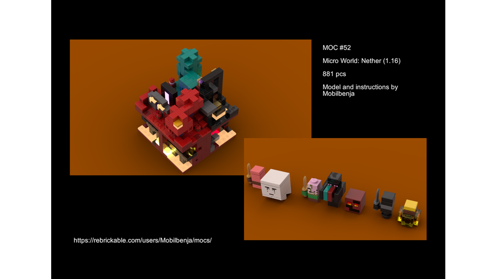 LEGO MOC Micro world #3: Nether [1.16] by Mobilox Studios | Rebrickable ...
