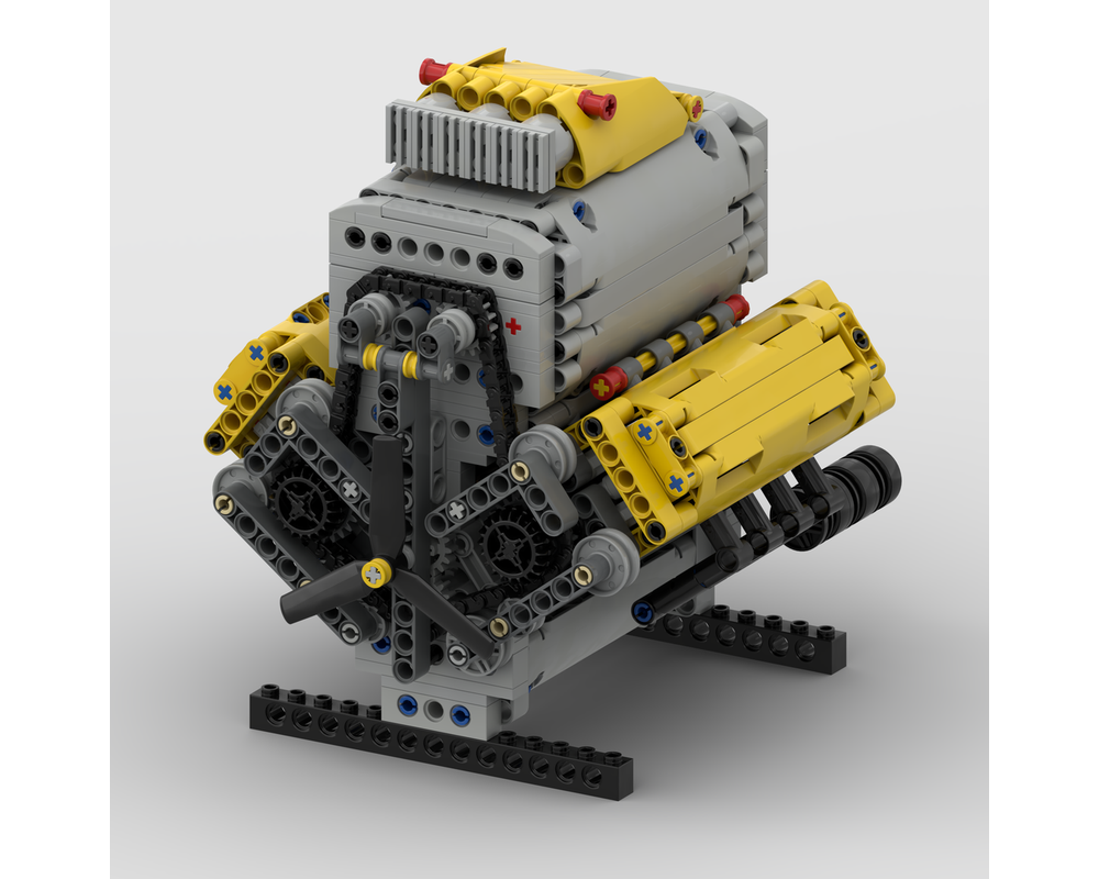 LEGO MOC Crossplane V8 with Supercharger & removable Covers by Bricktec ...