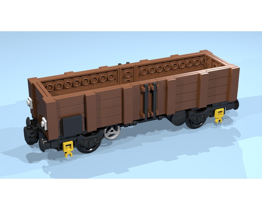 LEGO MOC 4-Wheel Open Wagon (SNOT, brown, 4 studs high) by Echaton ...