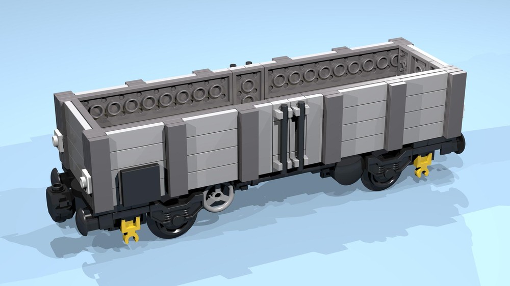 LEGO MOC-61247 4-Wheel Open Wagon (SNOT, gray) by Echaton | Rebrickable ...