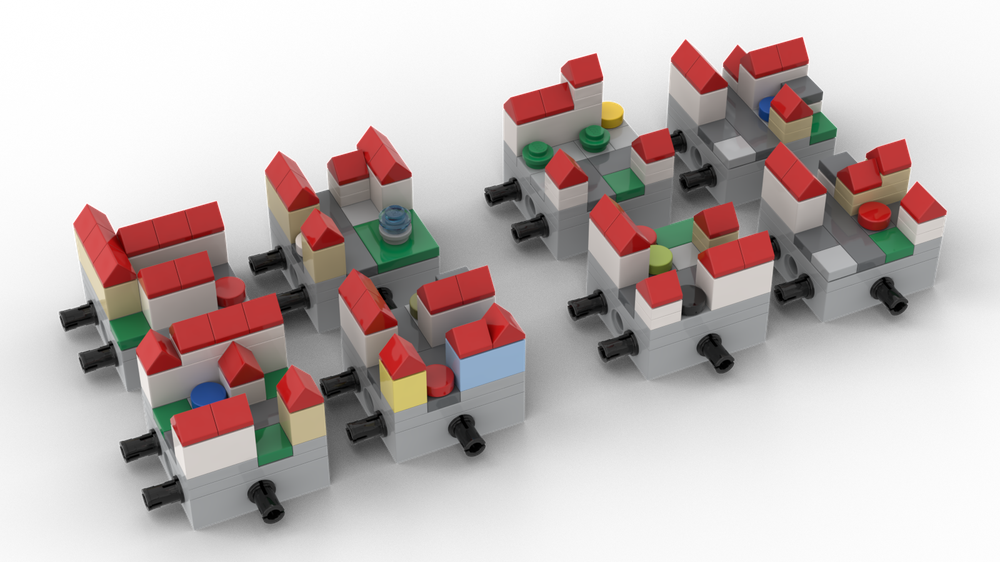 Lego Moc Nano Village Pack 1 2 Nano Modular World By 2in1