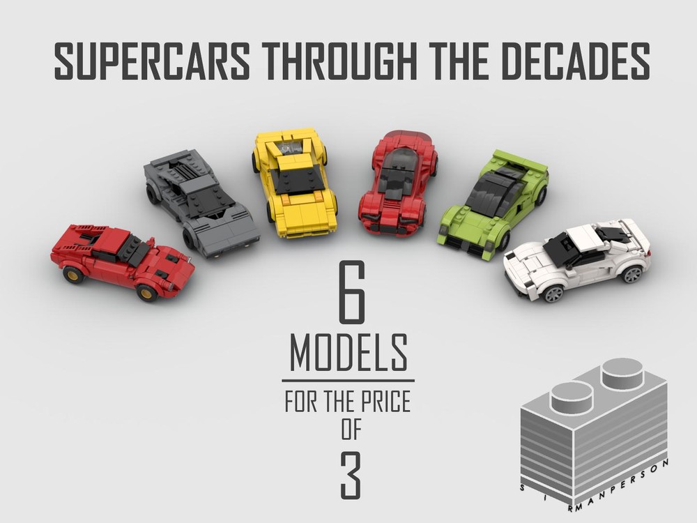 LEGO MOC Supercar Pack - Supercars through the decades - Town scale by ...
