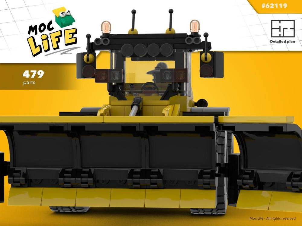 Lego Moc Case Loader With Snow Plow By Moclife Rebrickable Build With Lego