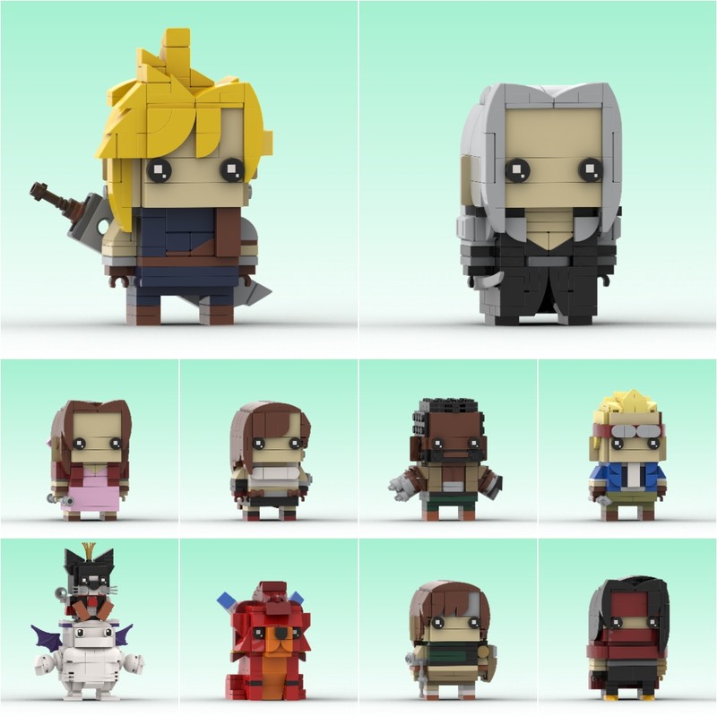 Lego Moc Ffvii Brickheadz Complete Collection By Drbrickheadz