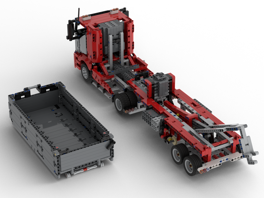 LEGO MOC Truck & Hooklift Semi-Trailer (42098 C-Model) with optional ...