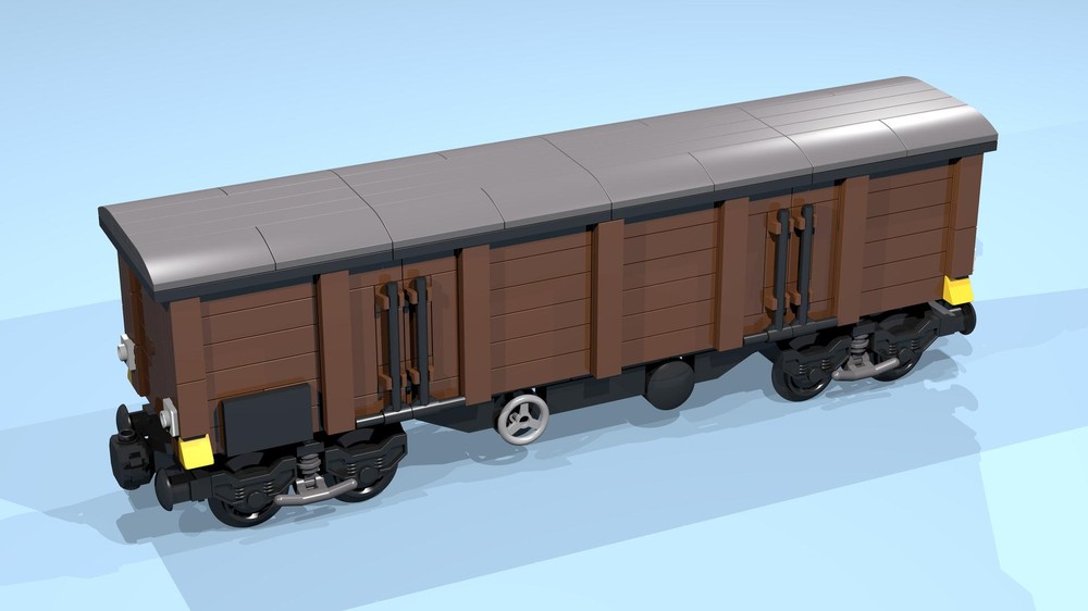 LEGO MOC 8-Wheel Box Wagon (SNOT, brown-gray) by Echaton | Rebrickable ...