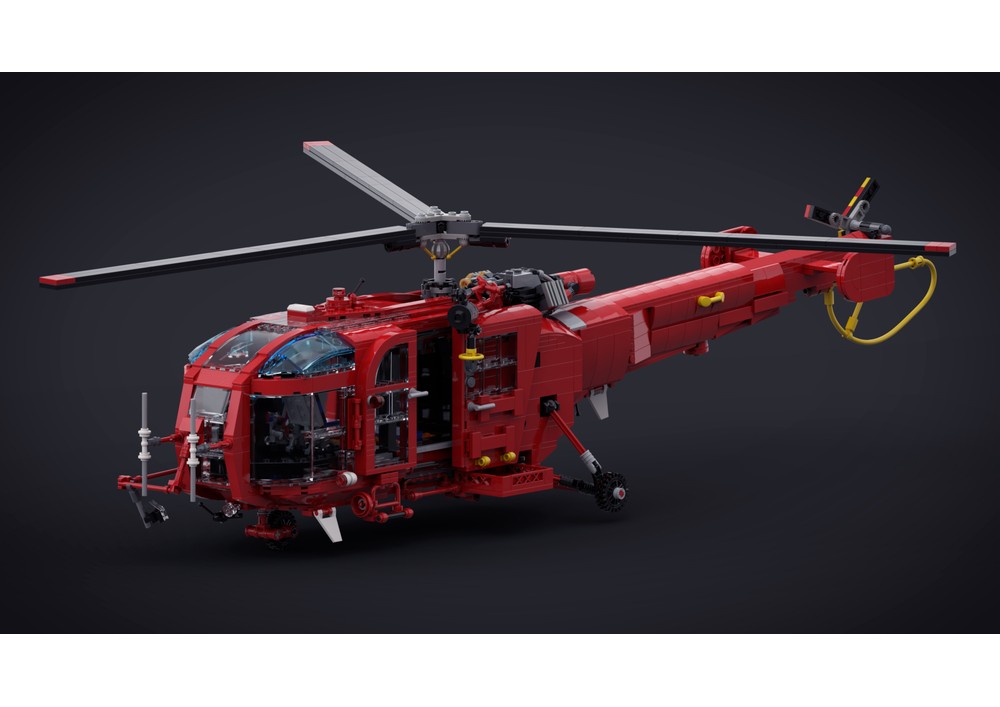 LEGO MOC Civil Defence Alouette III by Troglodyte | Rebrickable - Build ...