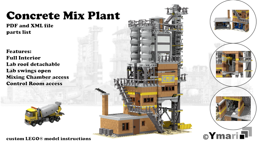 LEGO MOC Concrete Mix Plant by ymarilego | Rebrickable - Build with LEGO