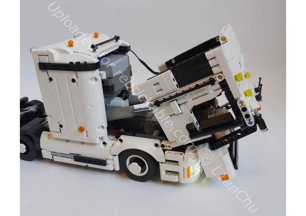 LEGO MOC Control+ Remote Controlled Semi Truck White (Powered Up) by ...