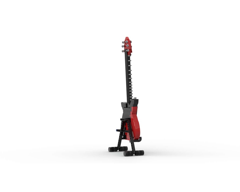 LEGO MOC BMG Brian May custom built Guitar Red Special & Display stand ...