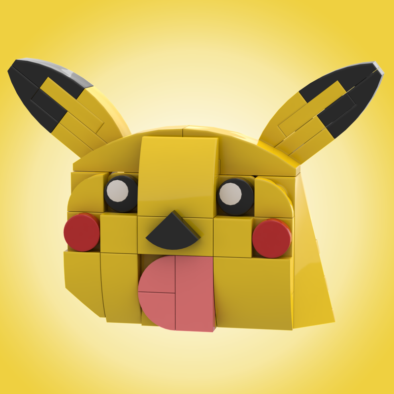 LEGO MOC Surprised Pikachu Face by afolco | Rebrickable - Build with LEGO